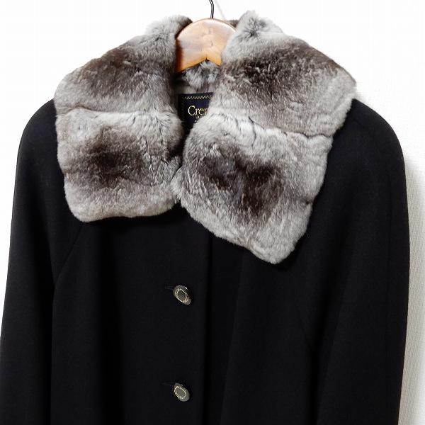 #wnc クレモナ Cremona コート 9 黒 グレー系 チンチラファー付き カシミヤ シルク レディース [965634] : アクイールヤフーショップ - 通販 - Yahoo!ショッピング