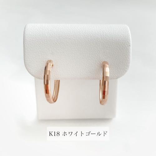 フープ ピアス 18k 地金ピアス 18金 ホワイトゴールド K18 フープ ピアス 18k 地金ピアス 18金 ホワイトゴールド K18