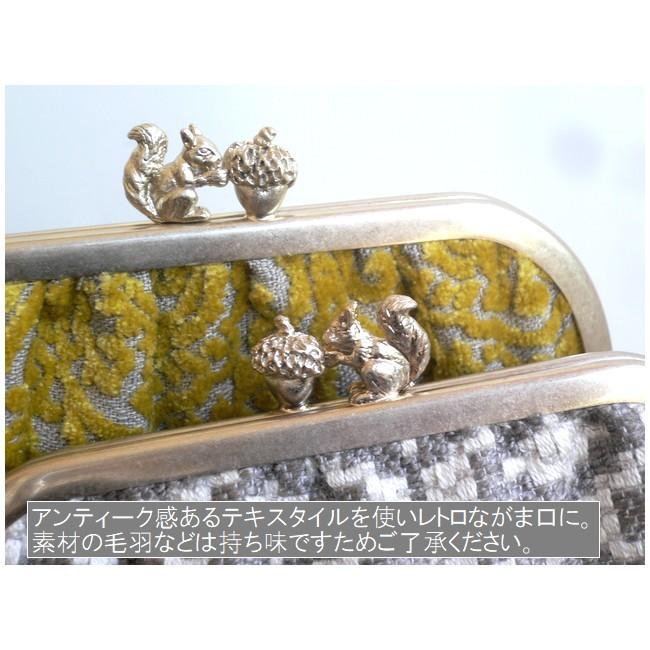 SAKURAYAMA サクラヤマ 折り財布 ミドル がま口 W161a リス/りす SAKURAYAMA サクラヤマ 折り財布 ミドル がま口 W161a リス/りす