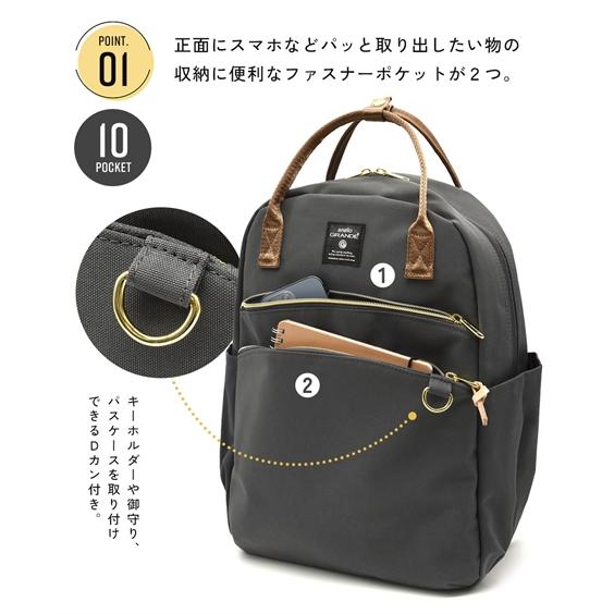 anello GRANDE バッグ（鞄） anelloGRANDE アネログランデ アネロ 10ポケット はっ水 ハンドル付 リュック A4対応 PC収納 13インチ PC (アクアカルダ ...