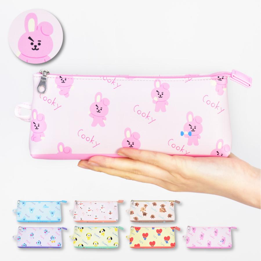 BT21 公式ライセンス商品 グッズ ペンケース 筆箱 合皮 シンプル BT21 公式ライセンス商品 グッズ ペンケース 筆箱 合皮 シンプル