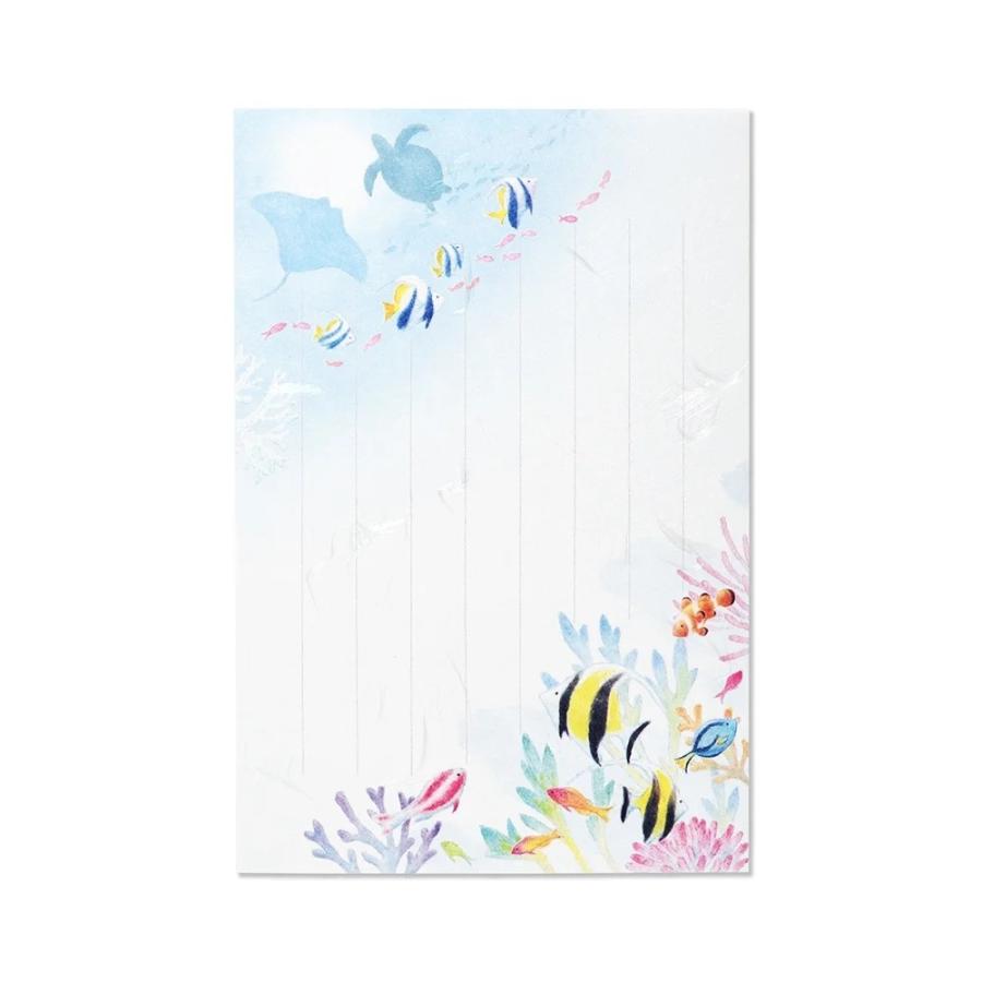 G.C.PRESS はがき コーラル シー 3枚入り 038-61｜文房具 和紙 夏の海 海の生き物 動物 リゾート 南国 : アクティブサポート - 通販 - Yahoo!ショッピング