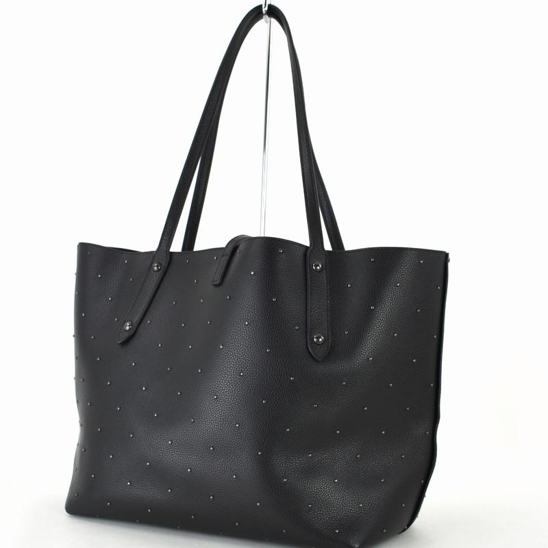 COACH（コーチ） バッグ トート バンダナ リベット マーケット 55633 ブラック 黒 スタッズ レザー A4サイズ 大きい 大きめ ...
