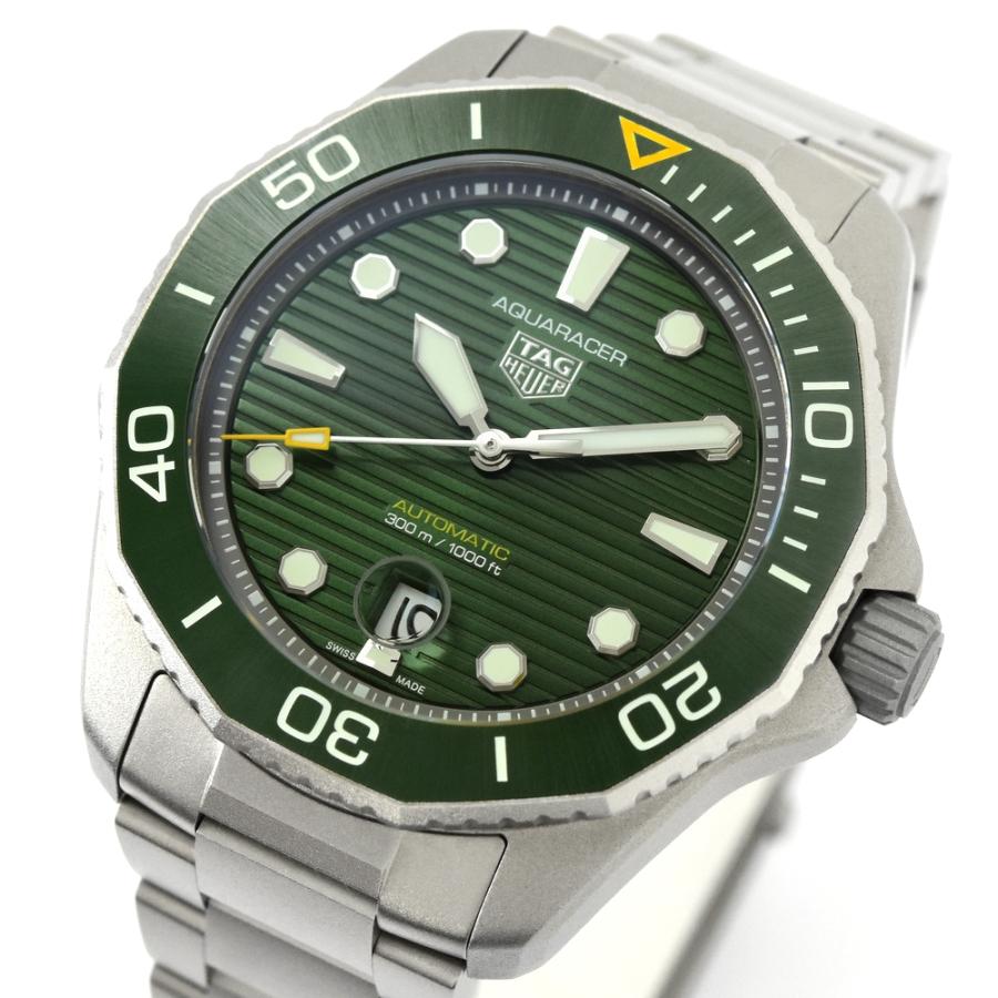 アクアレーサー タグホイヤー プロフェッショナル300 チタン グリーンダイアル WBP208B.BF0631 デイト 夜光 AT 腕時計 ...
