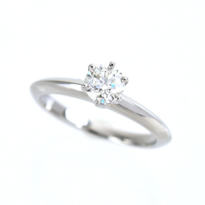 TIFFANY&Co. ティファニー ソリティア ダイヤ リング プラチナ Pt950 7号 ダイア 0.38ct I-VS1-3EX-None 婚約指輪 ジュエリー アクセサリー レディース ...