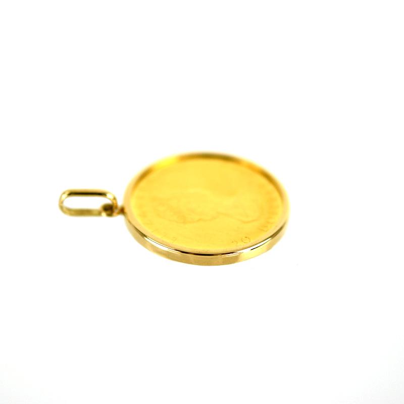 ペンダントトップ メイプルリーフ金貨 1/2oz 17.2g K24×K18 K18YG エリザベス二世 20ドルコイン ペンダントチャーム ジュエリー アクトワン : ACT ONE ...