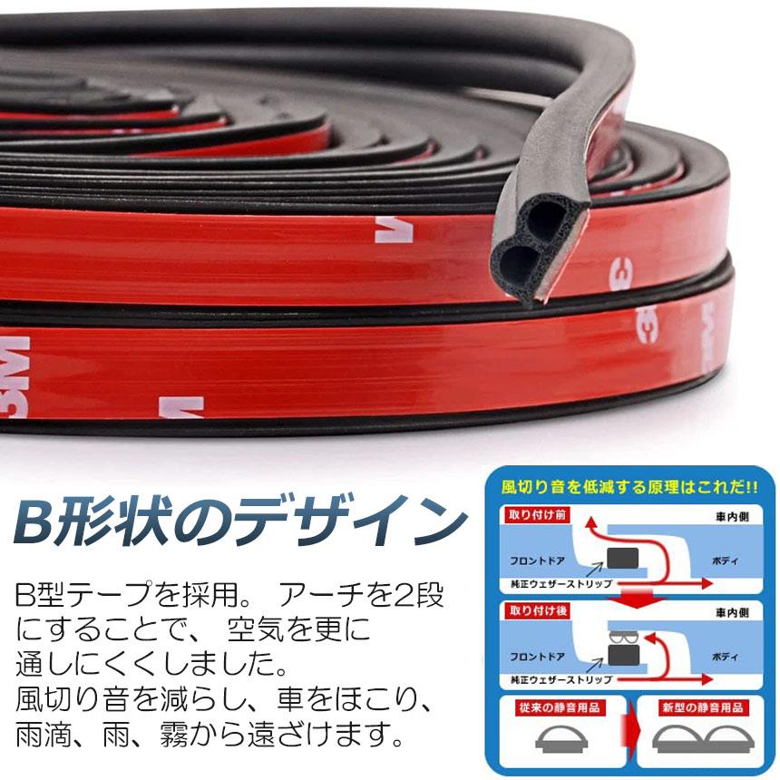 車用 静音ライナー 4個セット 風切り音 防止 騒音防止テープ テープ 4.3m ドア リア 簡単 カー用品 外装 パーツ おしゃれ 気密性 車中泊 :d06-103ax4:ヒットショップ ...