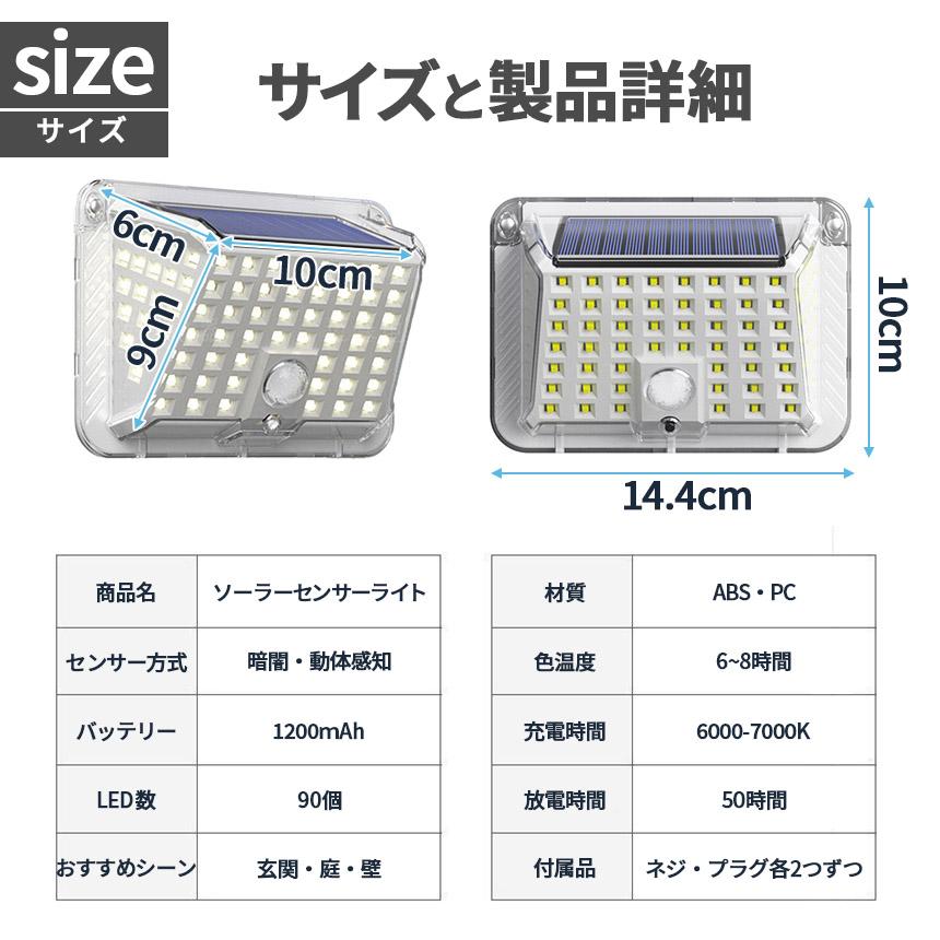 ソーラーライト 90LED センサーライト 防犯ライト ガーデンライト アウトドア ソーラー モーションセンサー 人感センサー 暗闇センサー セキュリ :f01-1a:ヒットショップ - 通販 ...