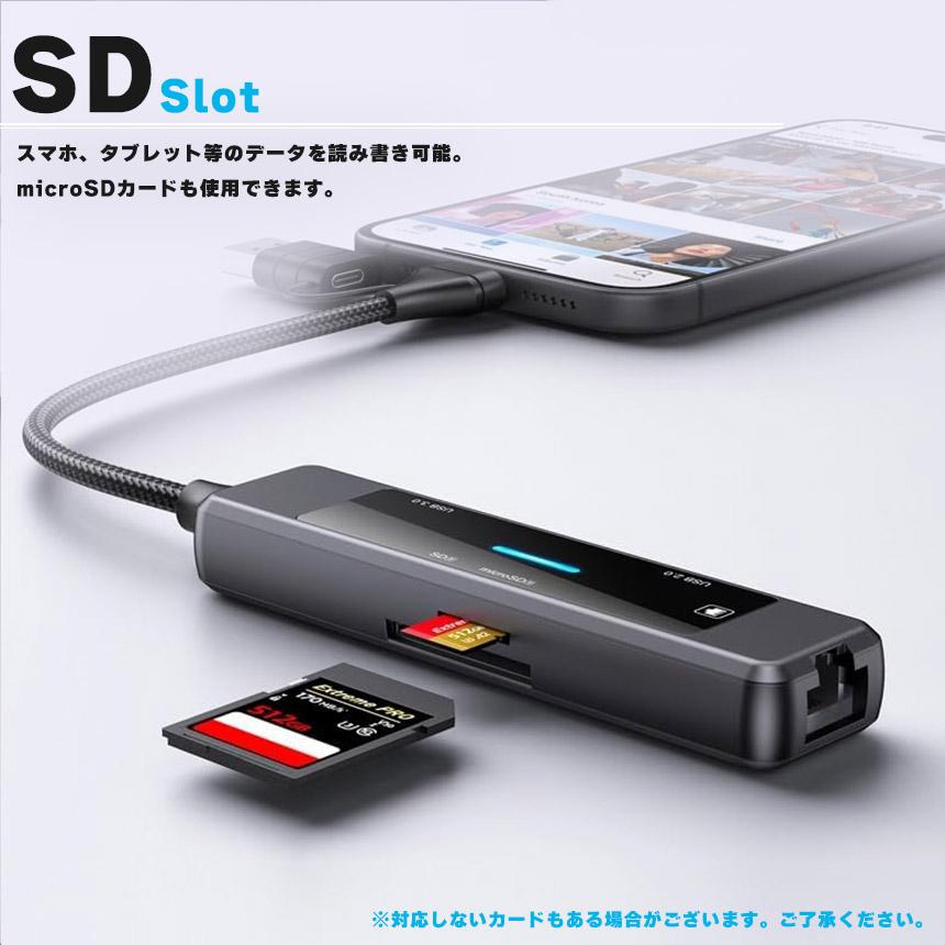 USBハブ カードリーダー USB3.0 5Gbps USB C ハブ USB2.0 480Mbps SD microSD RJ45 100Mbps : ヒットショップ - 通販 ...