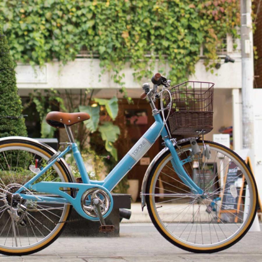 TOPONE 子供用自転車 NV246 24インチ シマノ6段変速 カゴ 鍵 ライト トップワン 女の子 男の子 キッズサイクル キッズ ...