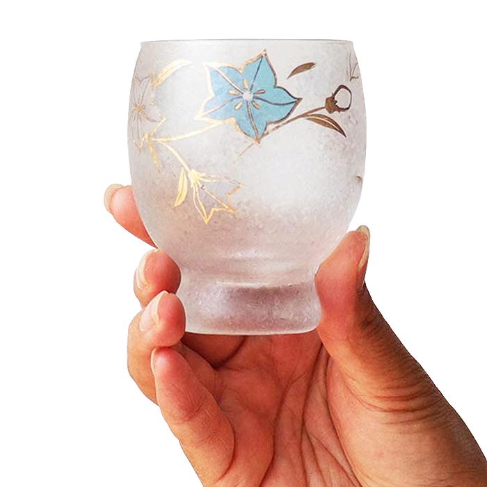 ADERIA おしゃれ 日本酒グラス 青桔梗 145ml 四季めぐり PNT アデリア 日本製 1個箱入 | プレゼント ギフト 贈答 ガラス 酒器 盃 おちょこ : アデリア ヤフー ...