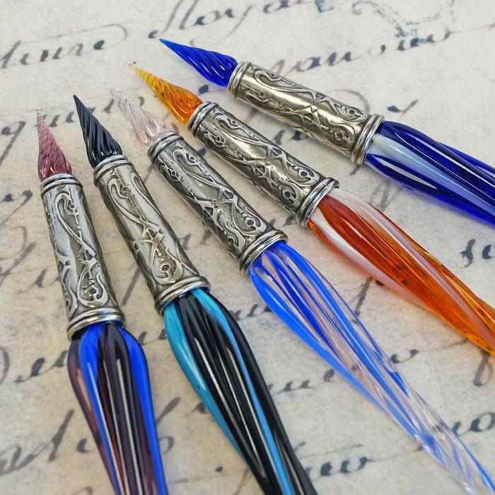 ガラスペン イタリア製 Bortoletti Murano Glass + Ink Set32 インク付 ボルトレッティ ムラーノガラス ...