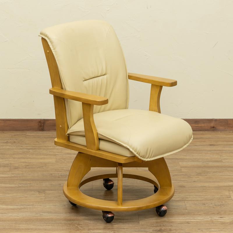 ダイニングチェア 肘掛け付き キャスター付 回転式 デスクチェアにも ナチュラル HTR-09(NA) : サカベ公式アドホックスタイル家具SHOP - 通販 - Yahoo!ショッピング