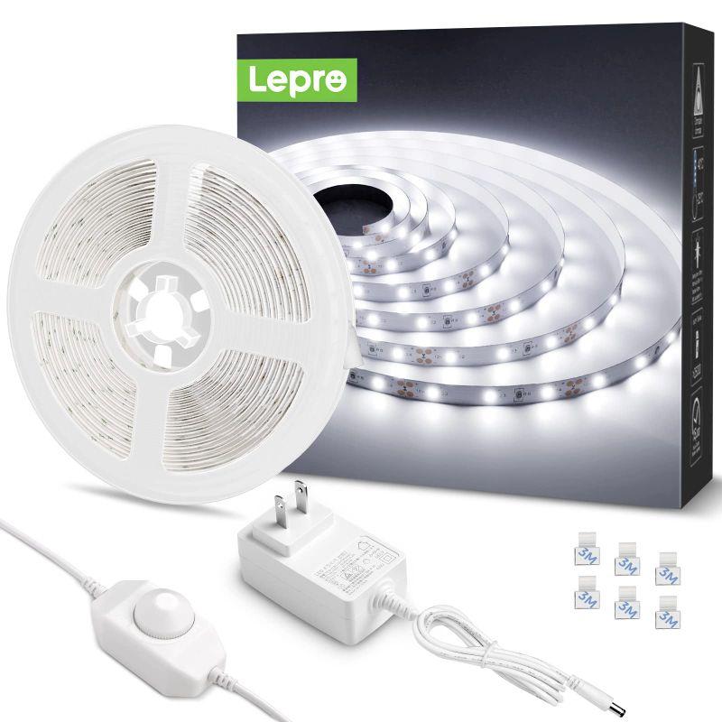 Lepro LEDテープライト ストリップライト 昼光色 6000k 無段階調光 ledテープ 5m 薄型 切断可能 取付簡単 SMD283 : 20240212204627-00417 ...