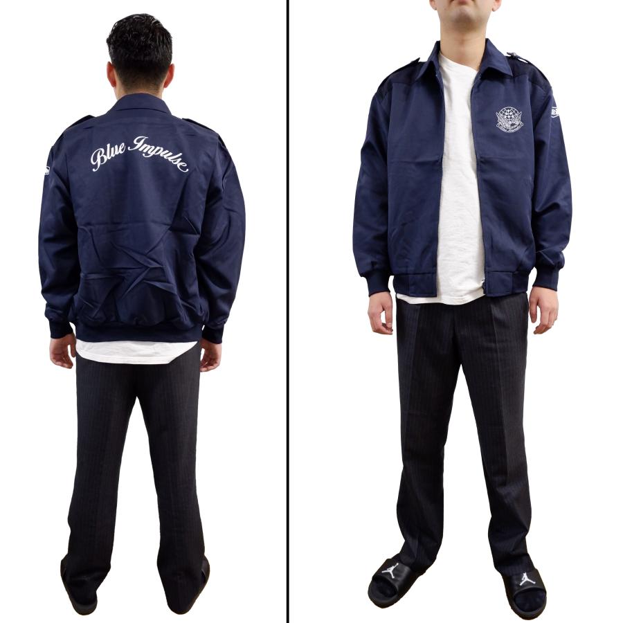 航空自衛隊 ブルーインパルス フライトジャンパー 簡易ジャンパー エポレット付き JY1 Blue Impulse フライトジャケット 空自 JASDF ブルゾン 日本製 ネイビー : 日本 ...