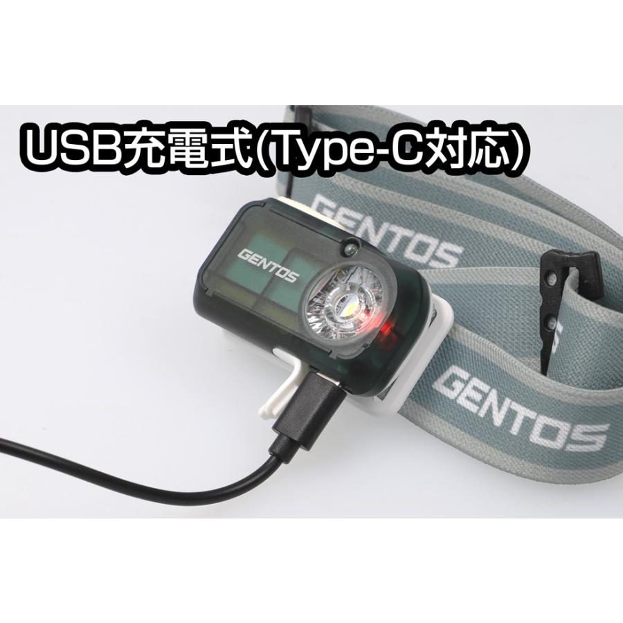 GENTOS コンパクト ヘッドライト Stargazer スターゲイザー ジェントス STG-01R 350ルーメン 2時間点灯 スケルトンボディ LED 超小型 超軽量 USB充電式 防 ...