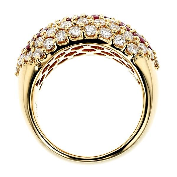 ルビー&ダイヤモンド リング ルビー 1.97ct(Total)/ダイヤ 1.92ct(Total) 18金 K18 イエローゴールド ゴールド ダイヤモンド ルビーリング カラーストーン ...
