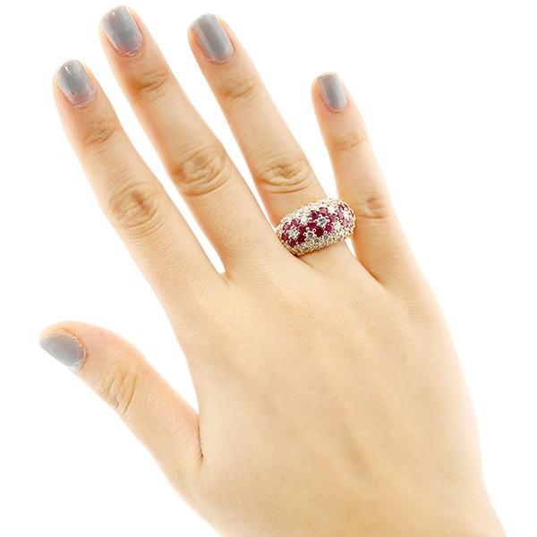 ルビー&ダイヤモンド リング ルビー 1.97ct(Total)/ダイヤ 1.92ct(Total) 18金 K18 イエローゴールド ゴールド ダイヤモンド ルビーリング カラーストーン ...