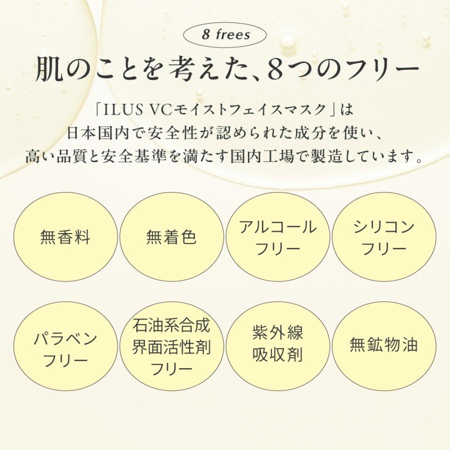 シートマスク シートパック ILUS VCモイストフェイスマスク ビタミンC レチノール フラーレン ヒアルロン酸 コラーゲン 毛穴 くすみ 透明感 7日間集中ケア : ilus-vc ...