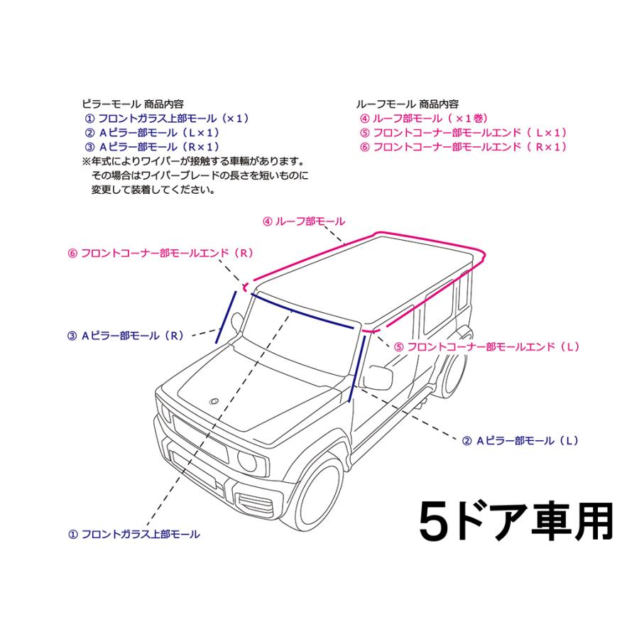 AERO OVER G62L｜JC74Wノマド 5ドア車用 ルーフモール＆ピラーモールSET エアロオーバー : Kファクトリーストア - 通販 - Yahoo!ショッピング