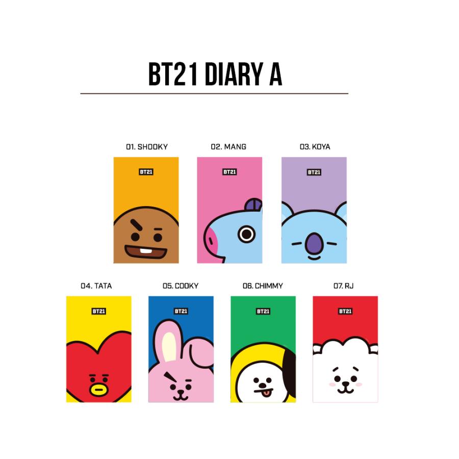 BT21 Diary A【送料無料】BTS公式グッズ ダイアリーノート 日記帳 メモ帳 文房具 ダイアリー 可愛い BT21韓国公式ライセンス ...