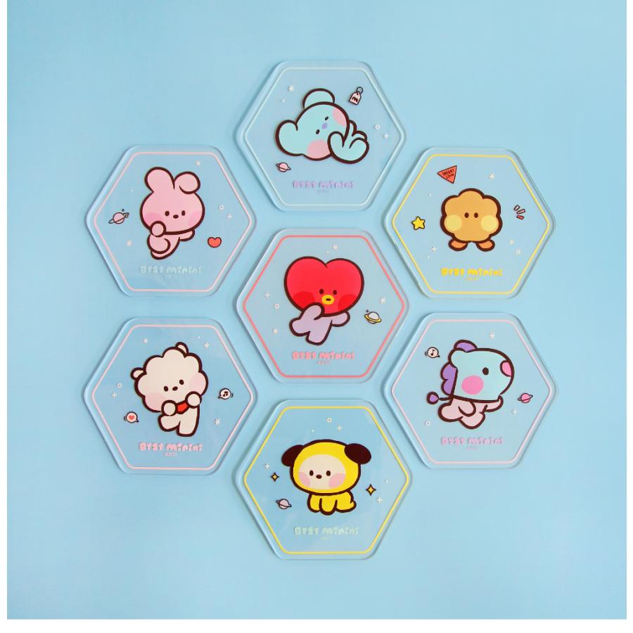 BT21 minini Hexagon Acrylic Coaster【BT21公式グッズ】 コースター フェイス かわいい 使いやすい 防弾 ...