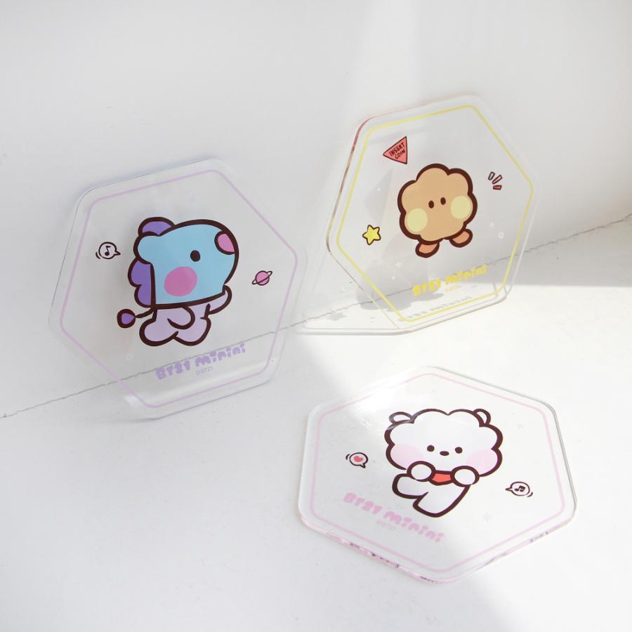 BT21 minini Hexagon Acrylic Coaster【BT21公式グッズ】 コースター フェイス かわいい 使いやすい 防弾 ...