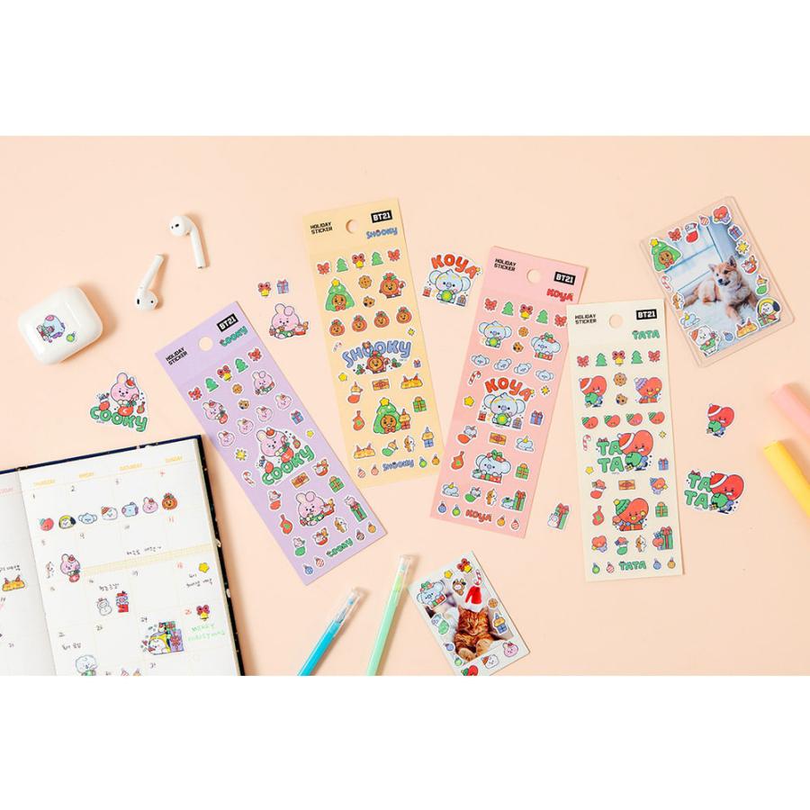 BT21 BT21 Holiday Sticker【BT21公式グッズ】ホリデーステッカー シール デコレーション デコステッカースマホデコ ...