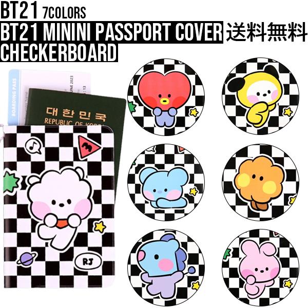 BT21 BT21 minini Passport Cover Checkerboard【BT21公式グッズ】パスポートケース BT21グッズ ...