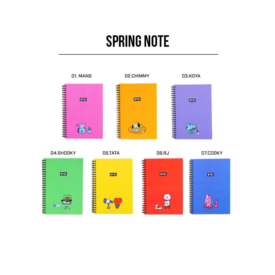 BT21 Spring Note【送料無料】正規品 公式グッズ ノート スプリング 罫線 リングノート 使いやすい 受験 かわいい 学生 学校 BTS 防弾少年団 K-POP : Andy ...