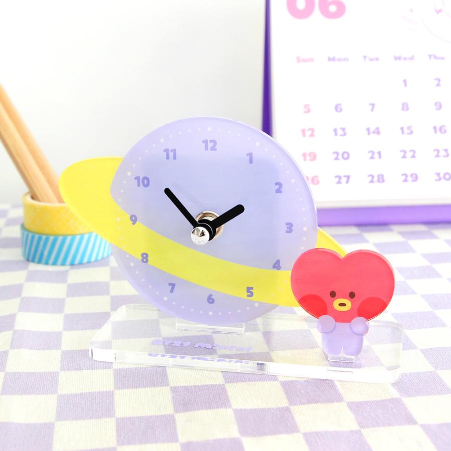 BT21 Acrylic Stand Clock【BT21公式グッズ】 スタンド式 時計 卓上 場所を取らない かわいい 使いやすい 防弾少年 ...