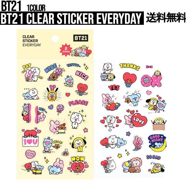 BT21 BT21 Clear Sticker Everyday【BT21公式グッズ】公式グッズ クリアステッカー シール デコレーション ...