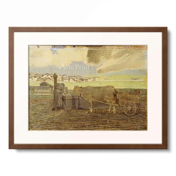 ジョヴァンニ・セガンティーニ Giovanni Segantini 「Vacca bianaca all’abbeveratoio ...