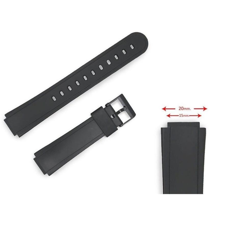 G-SHOCK Diloy 腕時計ベルト 15mm カシオ 互換 ウレタンバンド AW30,AW33,AW34,AW35,AW43,AW51 ...