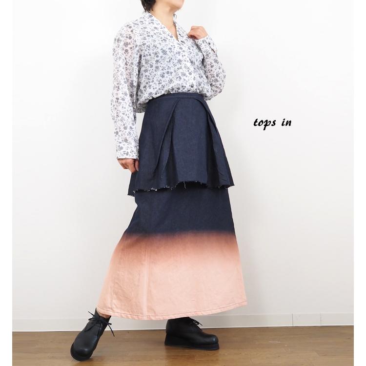 mizuiroind ミズイロインド mizuiro ind スモールフラワープリントVネックシャツ レディース 1-230118 : セレクトショップAGIL - 通販 - Yahoo!ショッピング