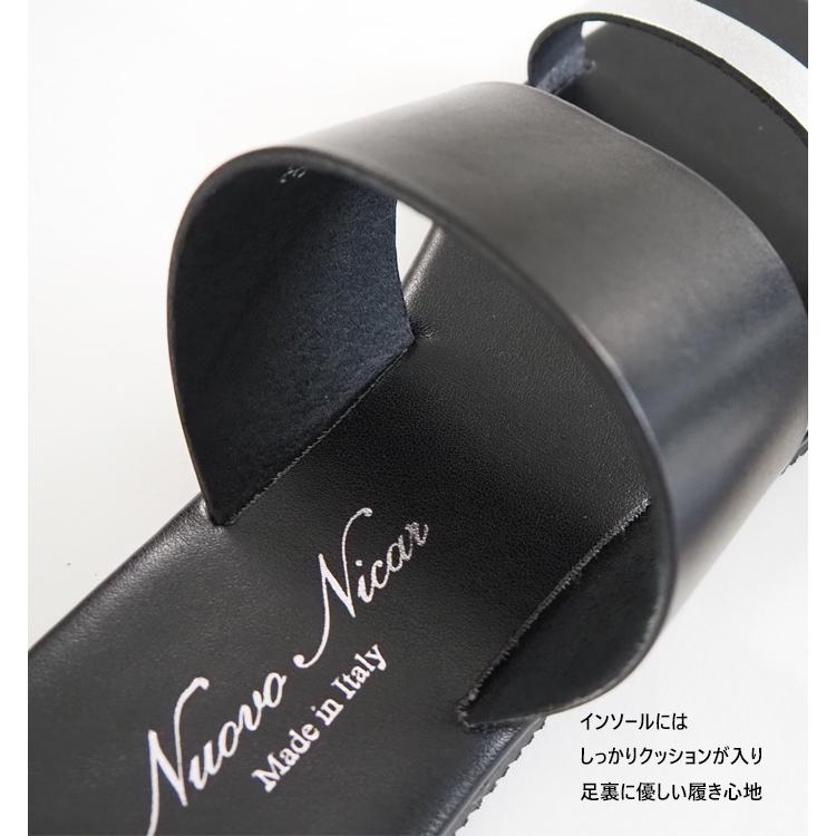 Nuovo Nicar ヌオヴォニカール レザーサンダル NERO ブラックxシルバー レディース w2367 : セレクトショップAGIL ...