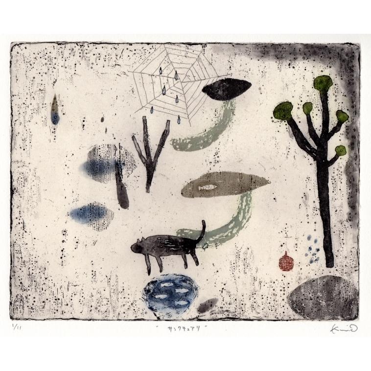 抽象画 絵画 銅版画 エッチング オバタクミ 「サンクチュアリ 抽象画 絵画 銅版画 エッチング オバタクミ 「サンクチュアリ