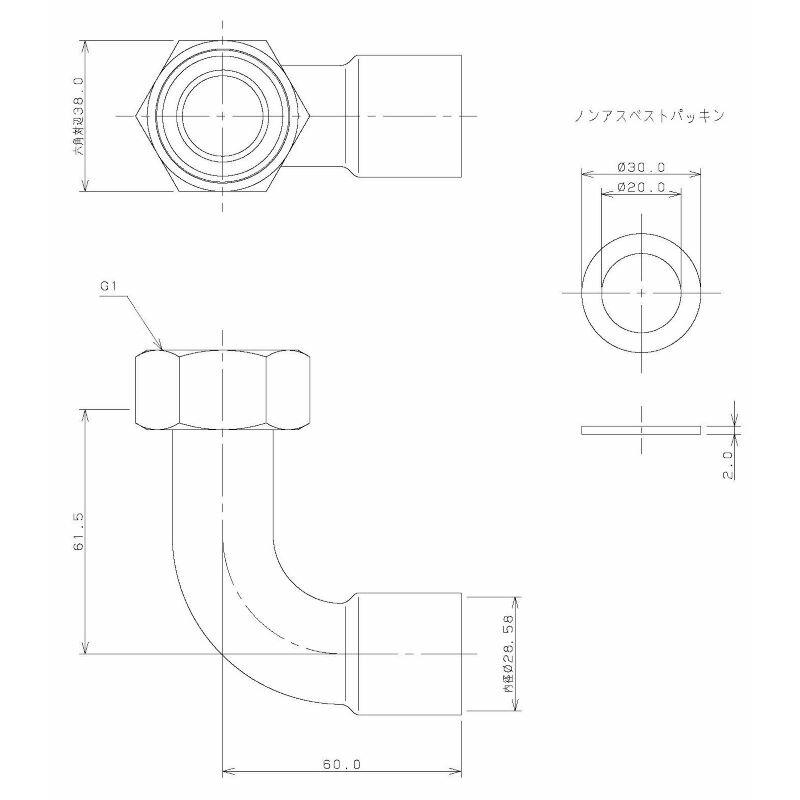 カクダイ-配管継手 #6181-25X28.58 ナットつき銅管エルボ : プロの工具専門店 愛道具館 - 通販 - Yahoo!ショッピング