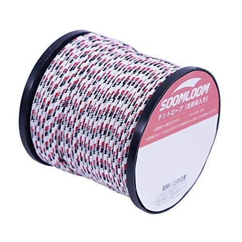 Soomloom テント用ロープ 反射材付き 張り綱 全長50m ロープ直径4mm (4mmホワイト50M) : ai-shop - 通販 - Yahoo!ショッピング