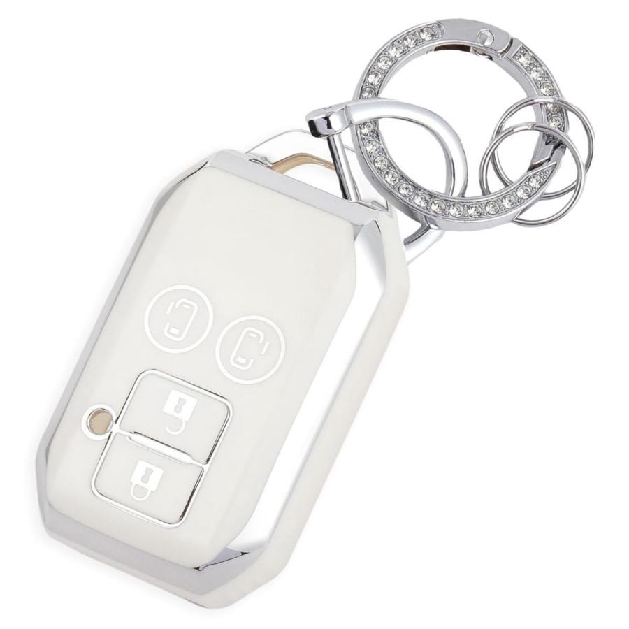 YANMW キーケース適合スズキ新型ハスラー キーカバー ジムニー スペーシアカスタム ソリオ フレアワゴン スマートキーケース 4ボタン (キ : ais419cf1526b : ai ...