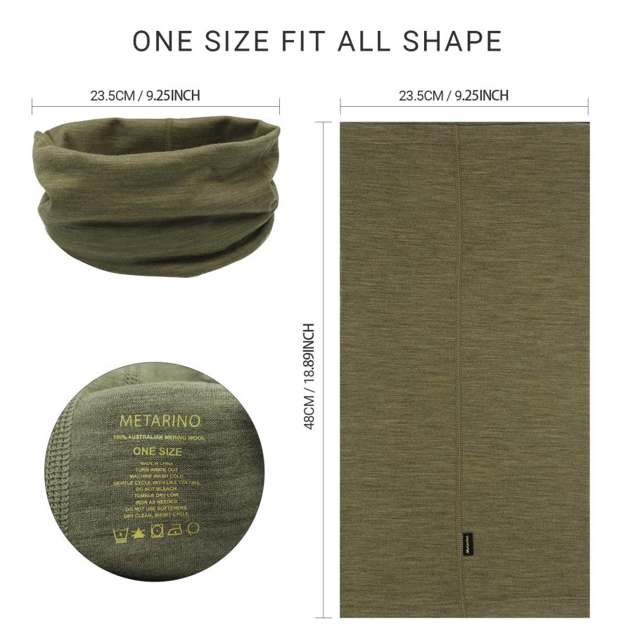 [METARINO] ネックウォーマー 天然メリノウール100% メンズ 冬 防寒 防風 暖かさ 小顔効果 柔らかい ストレッチ性 軽量 多 ...