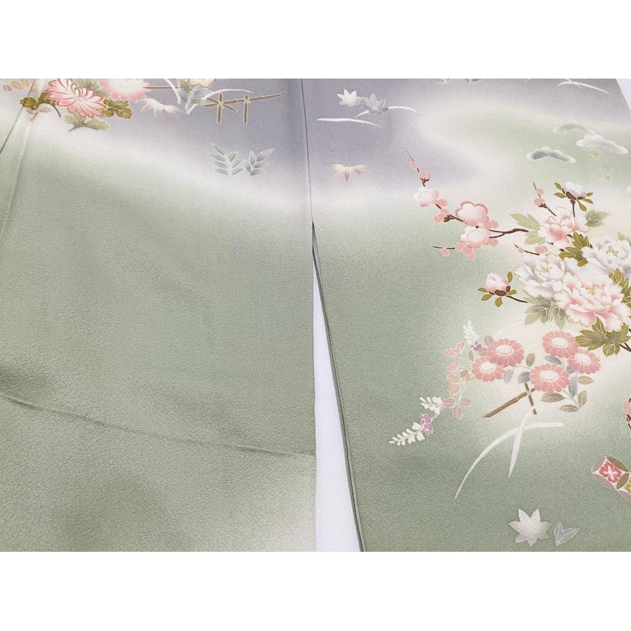 中古品 正絹 訪問着 袷きもの 友禅金彩加工 ボカシ染 金駒刺繍 中古品 正絹 訪問着 袷きもの 友禅金彩加工 ボカシ染 金駒刺繍