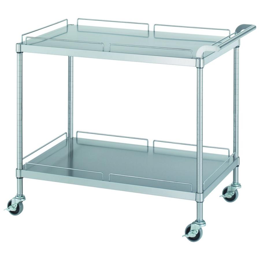 シンコー ワゴン M20-U75型(U-75キャスター付) ベタ棚-ガード付2段 SUS430製 M20-9060-U75 : アイビッグ - 通販 - Yahoo!ショッピング