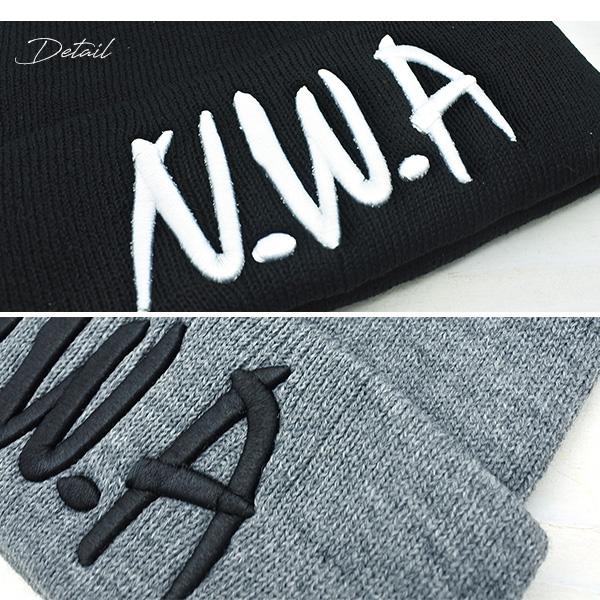 N.W.A ニットキャップ ニット帽 全2色 ブラック グレー ビーニーキャップ 帽子 Compton コンプトン NWA KNIT CAP ...