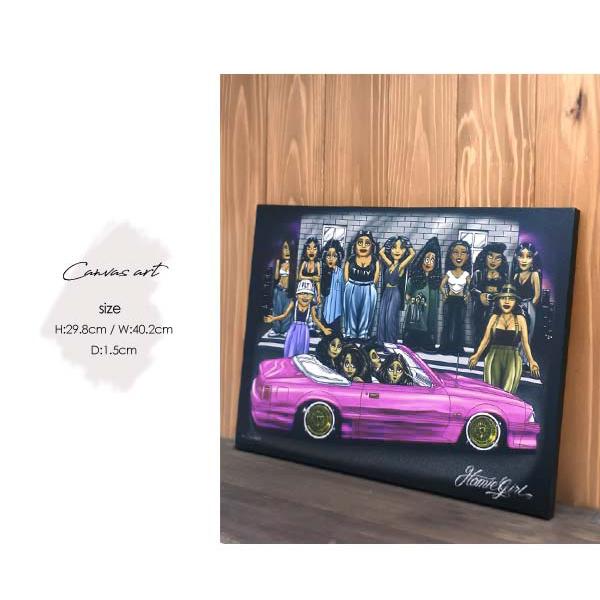 DGA アートパネル 壁掛け HOMIES キャンバス Homie girls ブラック ファブリックパネル アートボード ホーミーズ ...