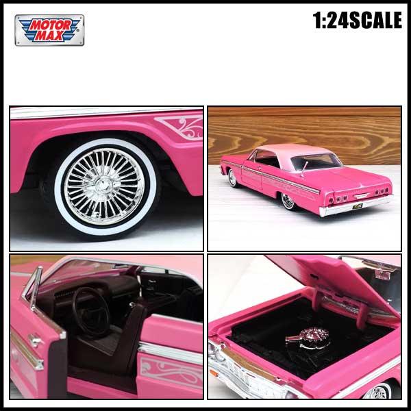 1/24 箱入り ミニカー 1964 CHEVROLET IMPALA GET LOW ピンク 1/24 箱入り ミニカー 1964 CHEVROLET IMPALA GET LOW ピンク