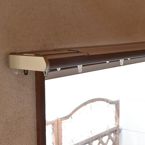 伸縮式カーテンレール TOSO製 静音ランナー採用カバートップ付き省エネ木目調カーテンレール「リネアカバー」（3.0mダブルセット） :cr5003-300w:オーダーカーテン aiika ...