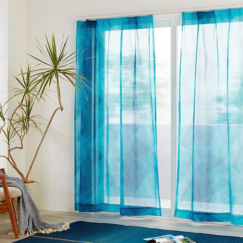 レースカーテン オーダーカーテン／生地サンプル／複雑に重なりあう幾何柄模様のレースカーテン Indico「ラーゴ」 : オーダーカーテン aiika - 通販 - Yahoo!ショッピング