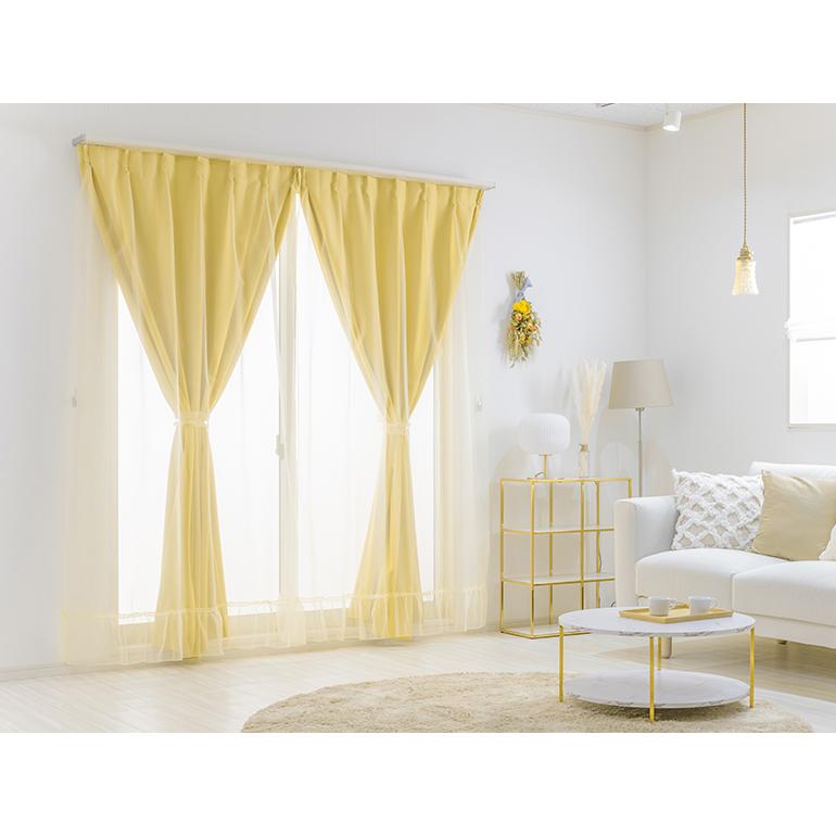 遮光カーテン オーダーカーテン／生地サンプル／防炎1級遮光カーテン「HAUSKA」＋オーガンジーレースカーテン「グレース」フロントレースセット ...