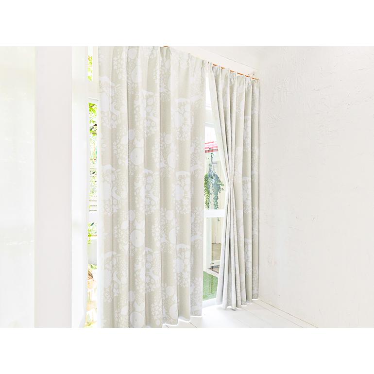 遮光カーテン オーダーカーテン／花のサークルに囲まれた動物たちが可愛い2級遮光カーテン「森のどうぶつ」 : ct9229 : オーダーカーテン aiika - 通販 - Yahoo!ショッピング